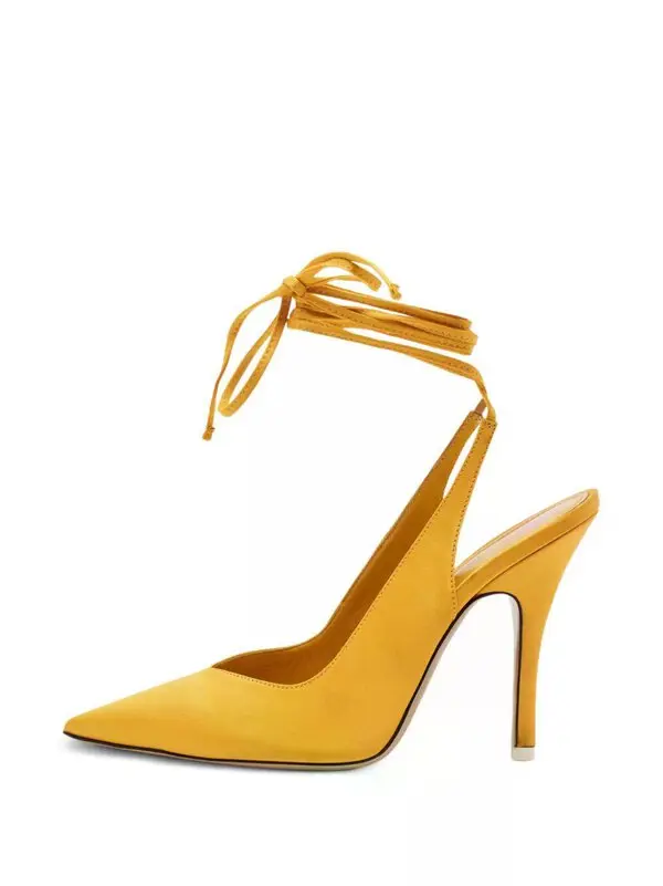 Attico Venus Ankle-wrap Pumps - Yellow