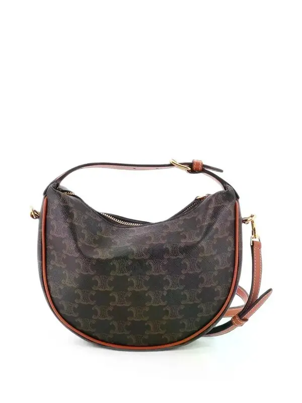 Celine Triomphe Coated Canvas Teen Hobo Bag