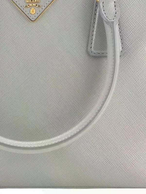 Prada Galleria Double Zip Saffiano Leather Small Tote Bag - Grey