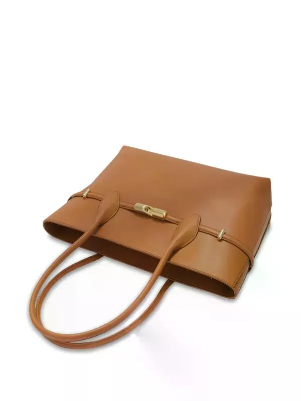 Furla Twist-lock Leather Tote Bag