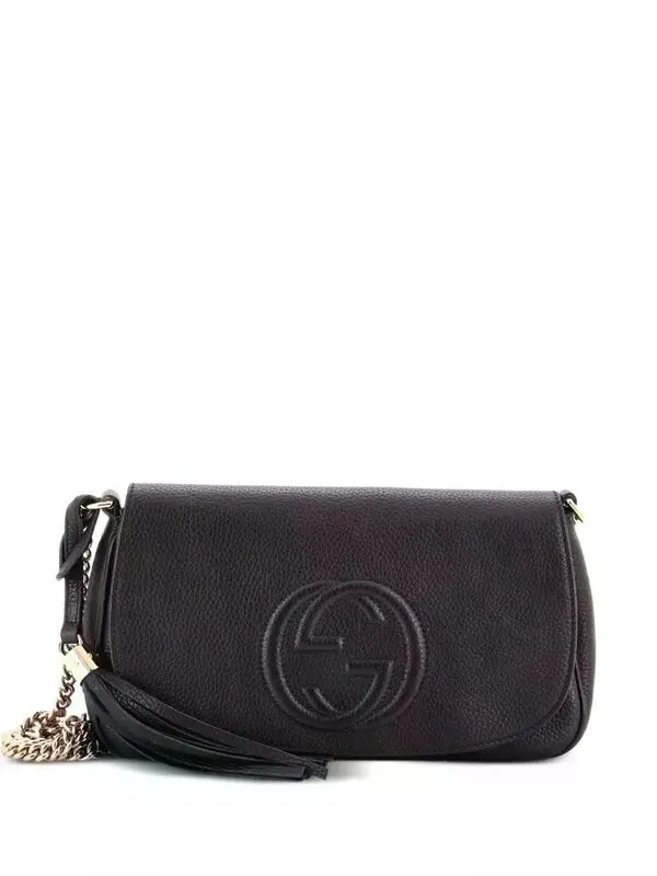 Gucci Soho Chain Leather Medium Cross Body Bag - Black