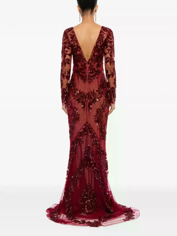 Zuhair Murad Beaded Lace Fishtail Gown