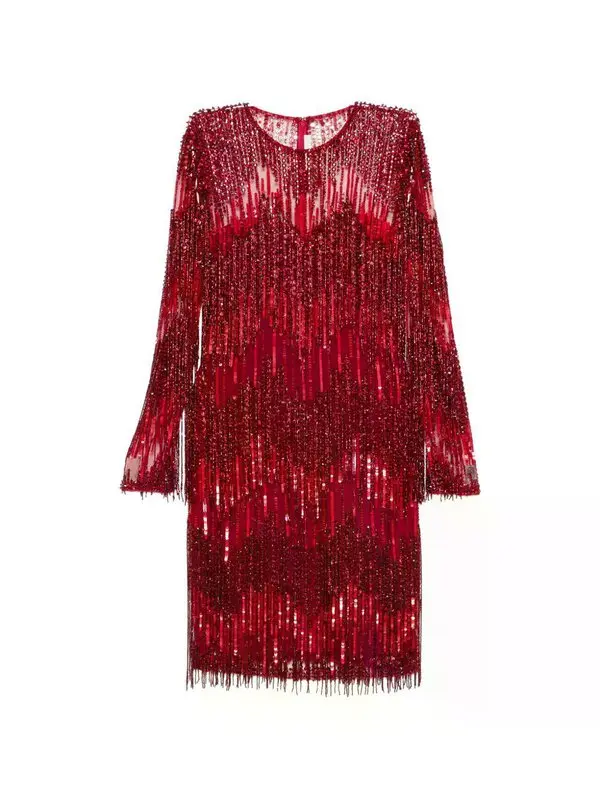 Naeem Khan Beaded-fringe Dress