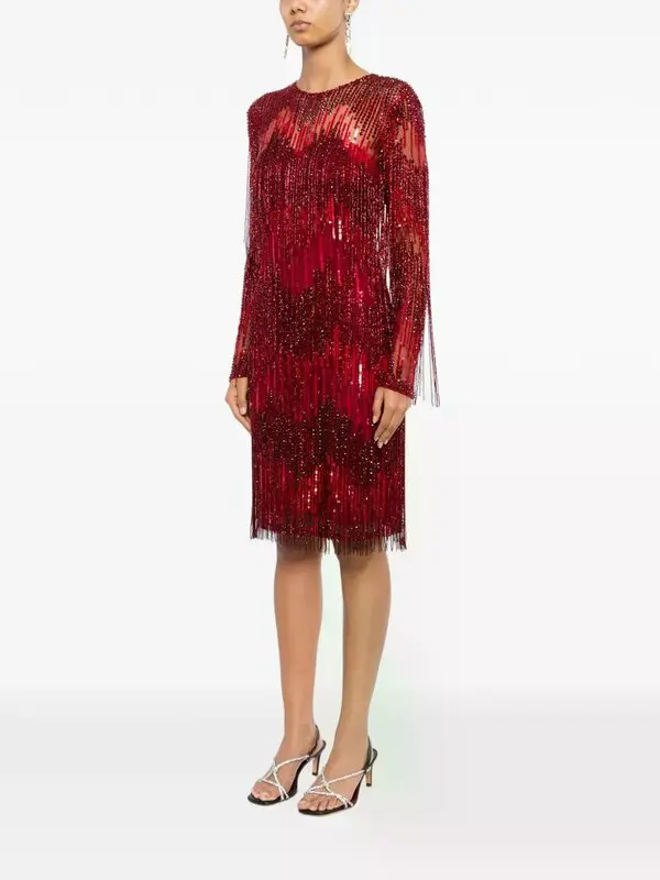 Naeem Khan Beaded-fringe Dress