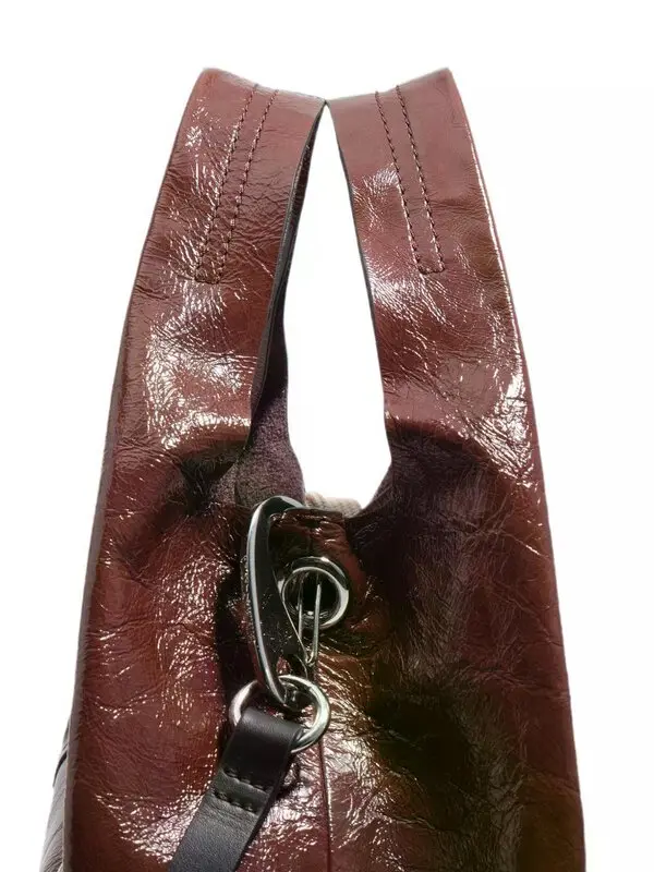 Bimba Y Lola Medium Mocha Shiny Leather Paper Bag