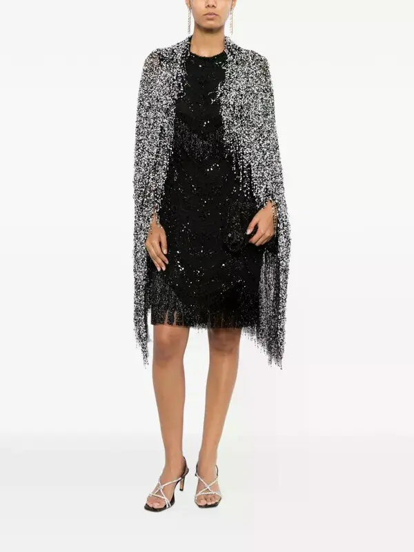 Naeem Khan Sequin-embellished Fringed Cape