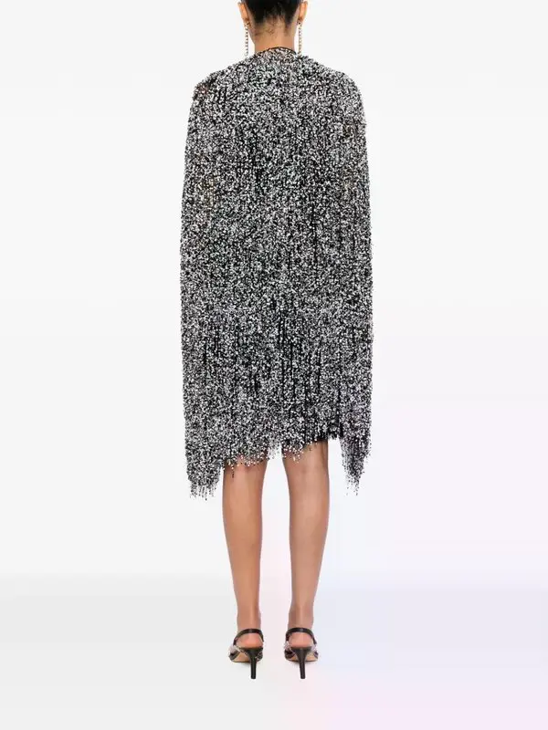 Naeem Khan Sequin-embellished Fringed Cape