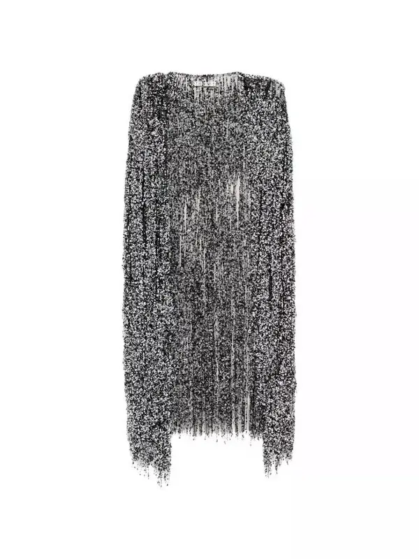 Naeem Khan Sequin-embellished Fringed Cape - Black