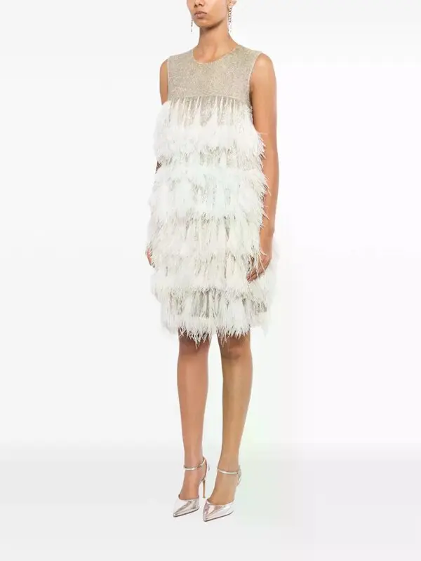 Naeem Khan Feather-trim Dress