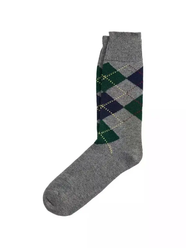 Polo Ralph Lauren Argyle-knit Crew Socks - Grey