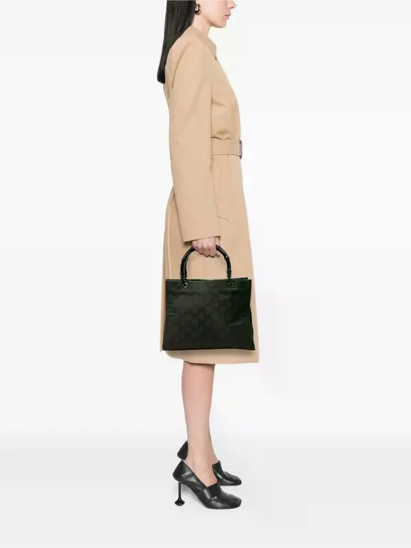 Gucci 2000-2015 Gg Nylon Bamboo Satchel