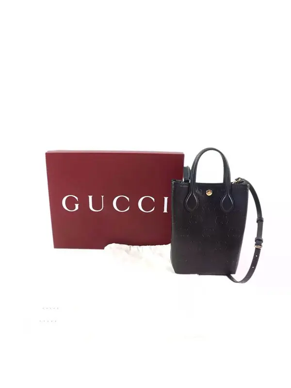 Gucci 2000-2015 Super Mini Gg Debossed Calfskin Satchel