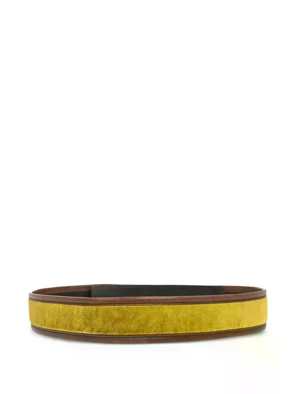 Gucci 1990-2000s Velvet-panel Leather Belt - Brown