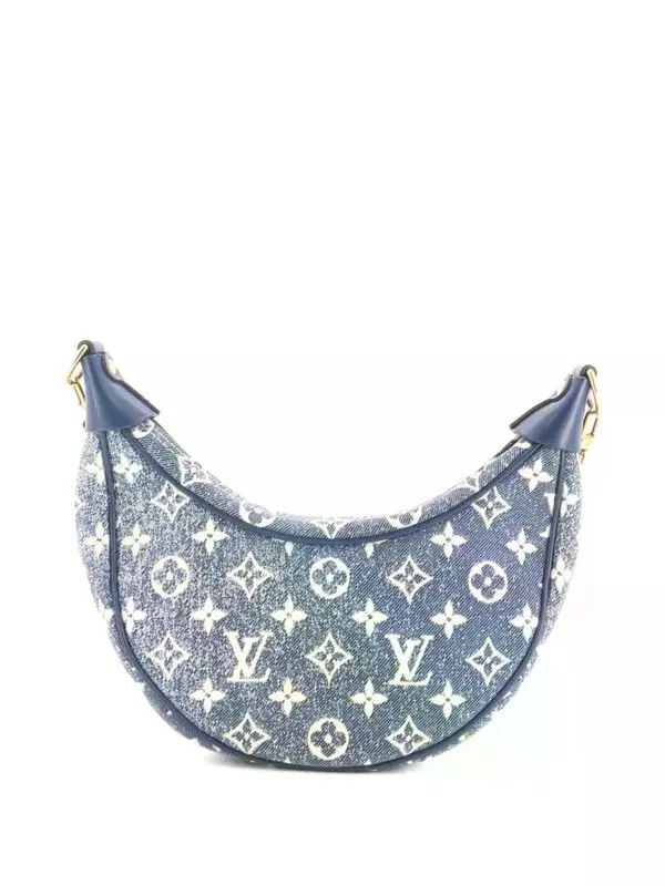 LOUIS VUITTON Monogram Jacquard Denim Loop Hobo Bag - Blue