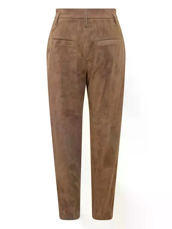 Brunello Cucinelli Pleated Suede Trousers