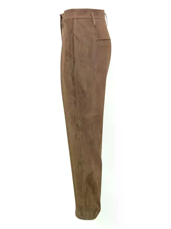Brunello Cucinelli Pleated Suede Trousers