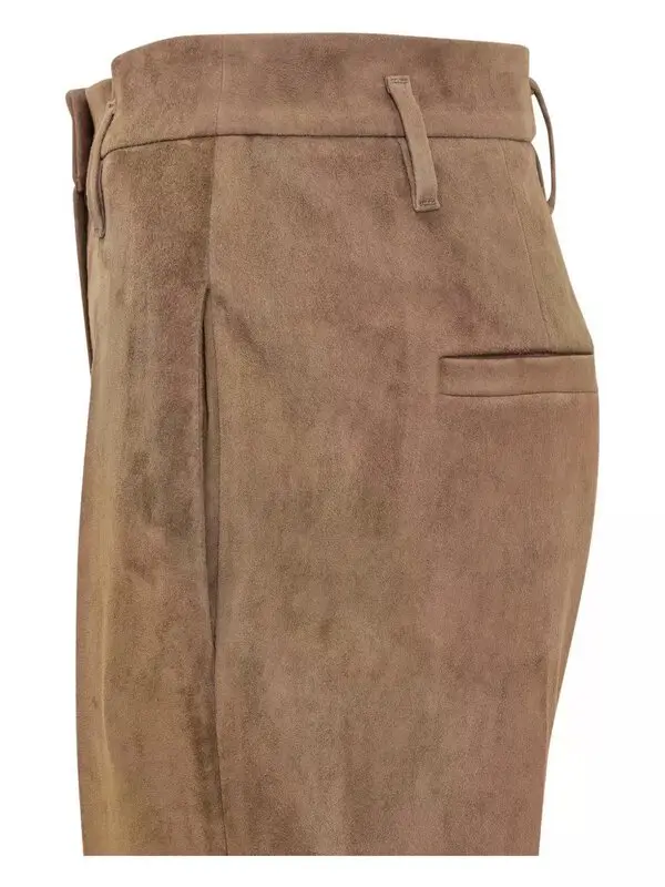 Brunello Cucinelli Pleated Suede Trousers