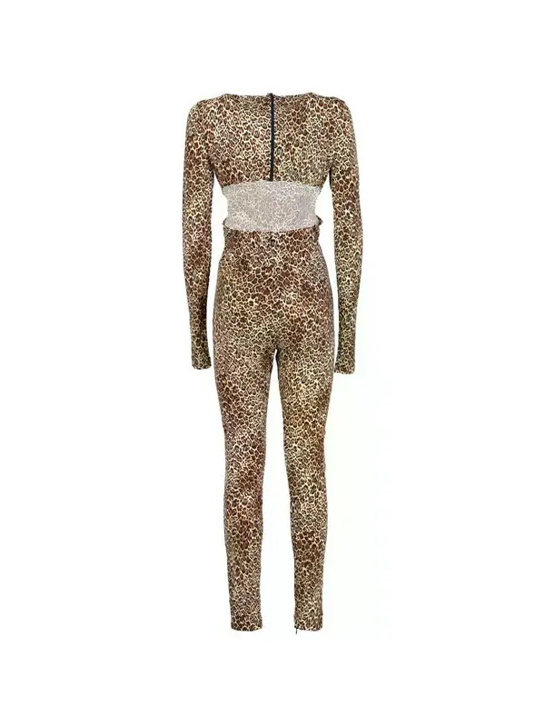 Dsquared2 Leopard-print Cut-out Jumpsuit