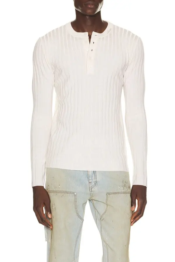 Amiri Script Knit Henley