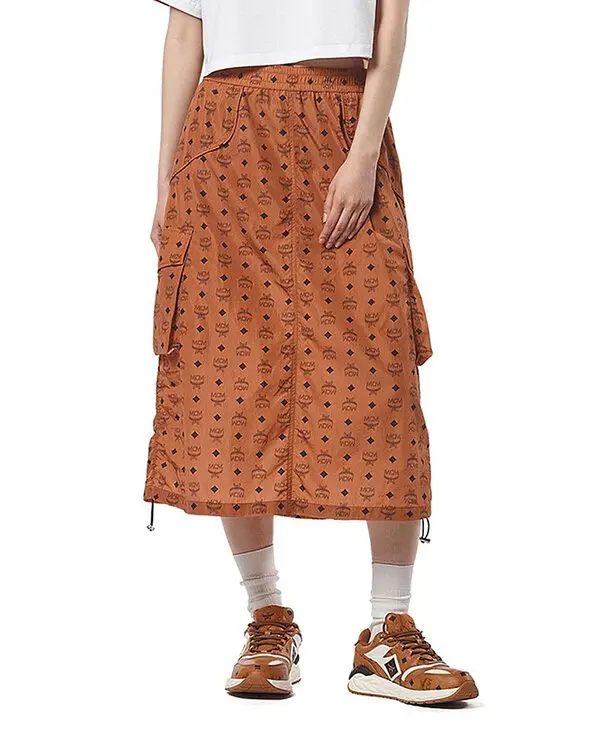 Mcm Monogram Print Skirt In Econyl