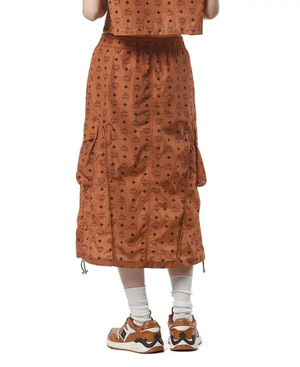 Mcm Monogram Print Skirt In Econyl