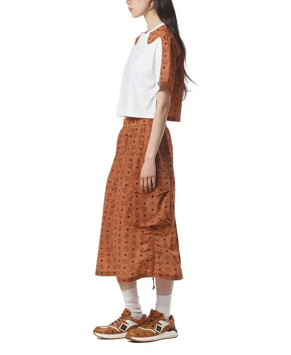 Mcm Monogram Print Skirt In Econyl