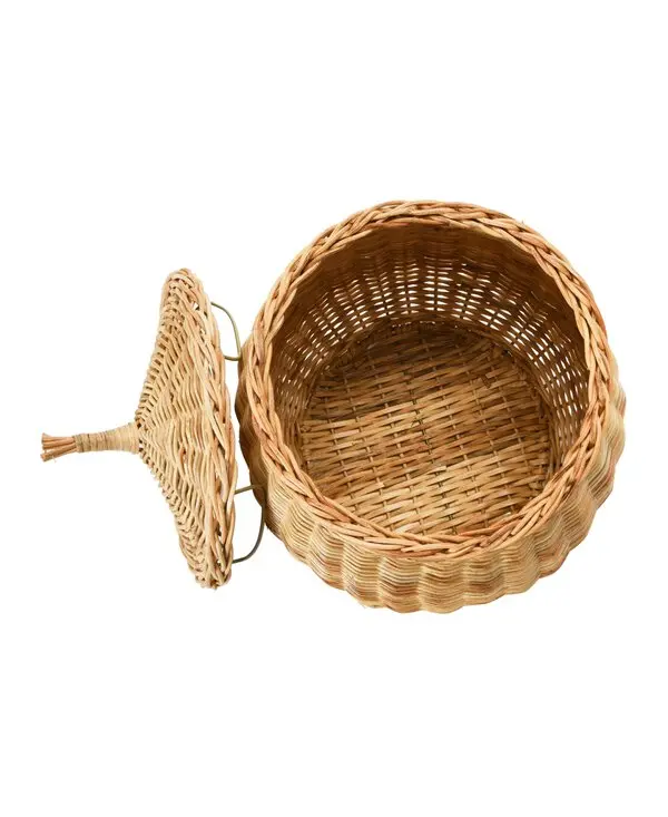 OLIVE GROVE Hand-woven Wicker Basket Storage With Lids, Set Of 2