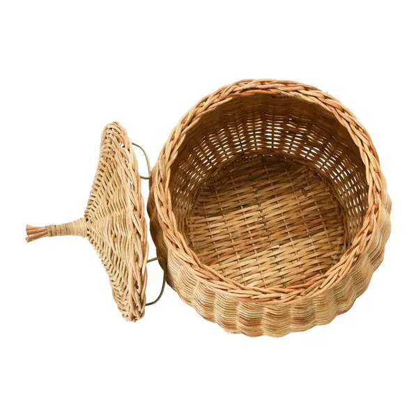 OLIVE GROVE Hand-woven Wicker Basket Storage With Lids, Set Of 2