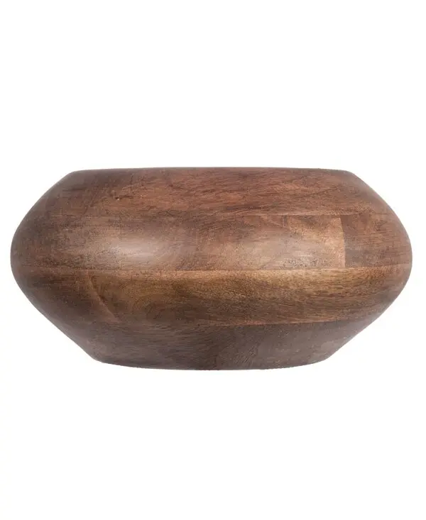 OLIVE GROVE Modern Round Wood Bowl - Brown