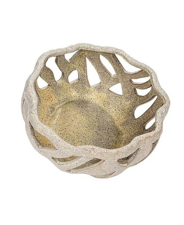 OLIVE GROVE Speckled Stoneware Bread Basket With Reactive Glaze