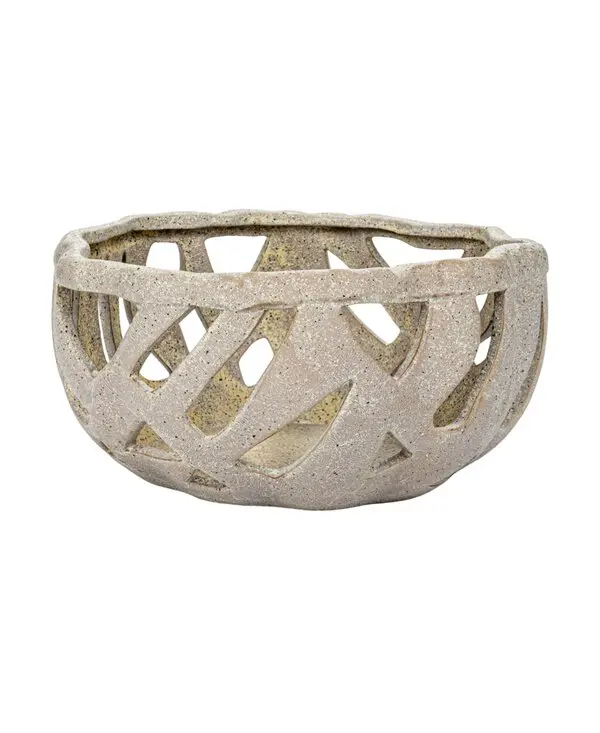 OLIVE GROVE Speckled Stoneware Bread Basket With Reactive Glaze