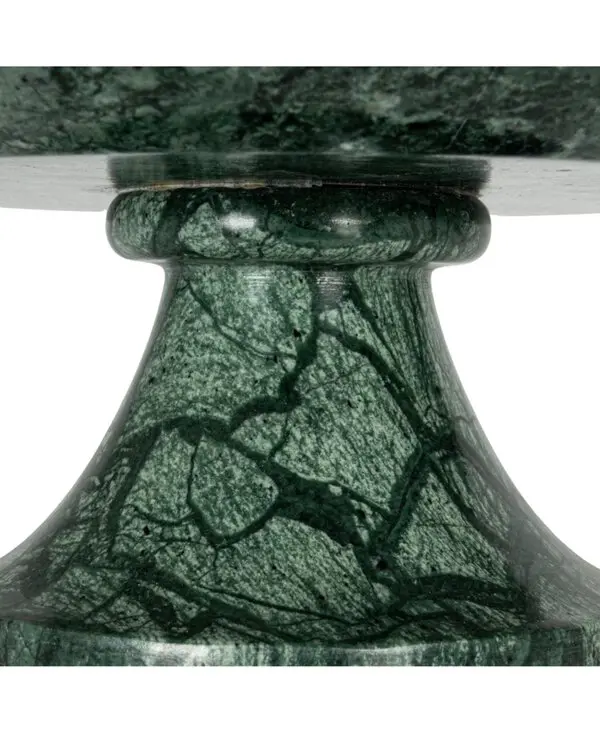 OLIVE GROVE Marble Footed Pedestal Bowl - Green