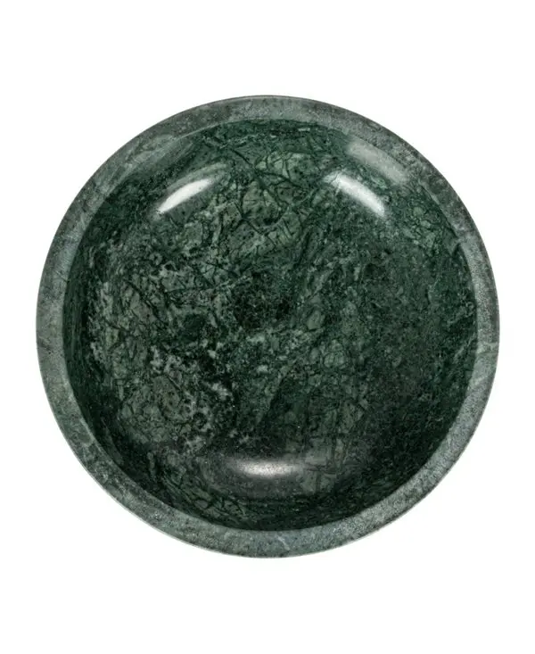 OLIVE GROVE Marble Footed Pedestal Bowl - Green