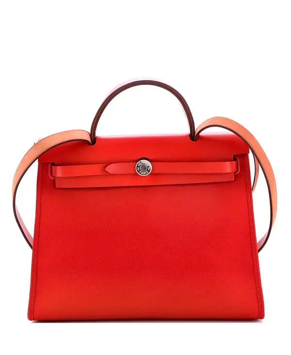 Hermès 31 Herbag Zip Leather And Toile