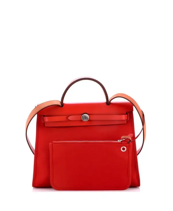 Hermès 31 Herbag Zip Leather And Toile