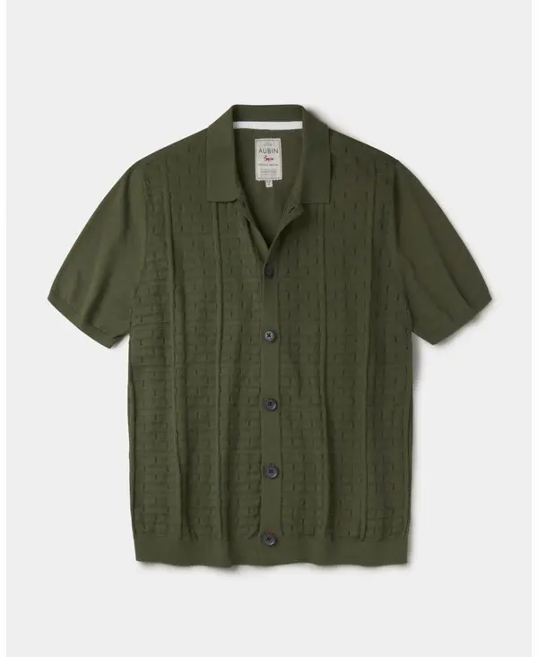 Aubin Manor Textured Button Through Polo