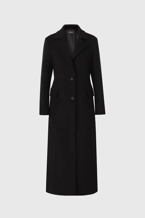 Mackage Corazon Semi-fitted Wool Coat - Black