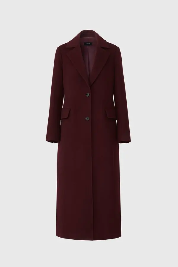 Mackage Corazon Semi-fitted Wool Coat - Garnet
