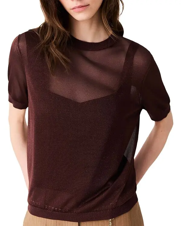 Maje Momita 2-in-1 Top - Brown