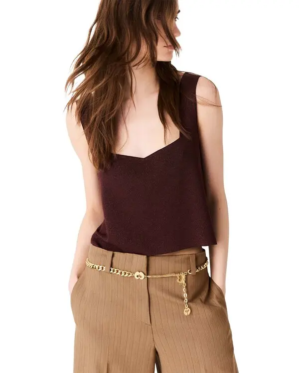 Maje Momita 2-in-1 Top - Brown