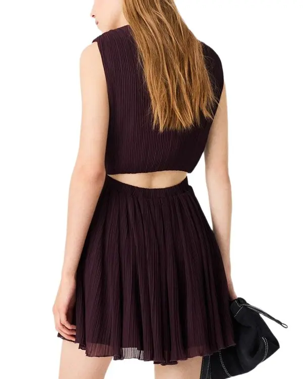 Maje Ribianisso Pleated Skater Dress