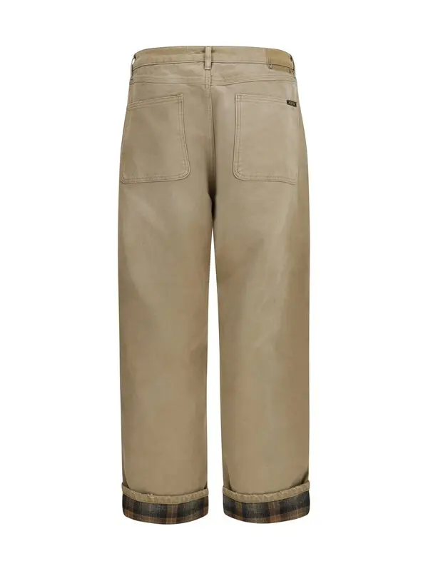 GOLDEN GOOSE Cotton Pants With Check Detail