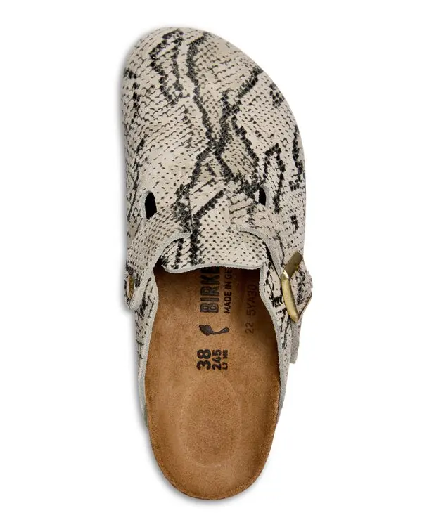 BIRKENSTOCK Boston Printed Suede Clogs