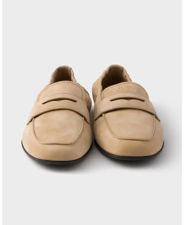 Prada Shuffle Antiqued Suede Leather Loafers