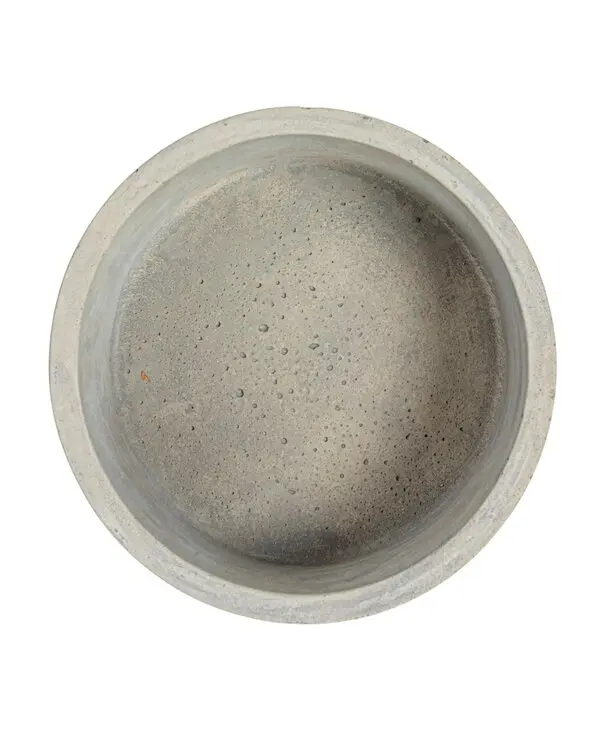 OLIVE GROVE Round Decorative Cement Storage With Lids, Set Of 2