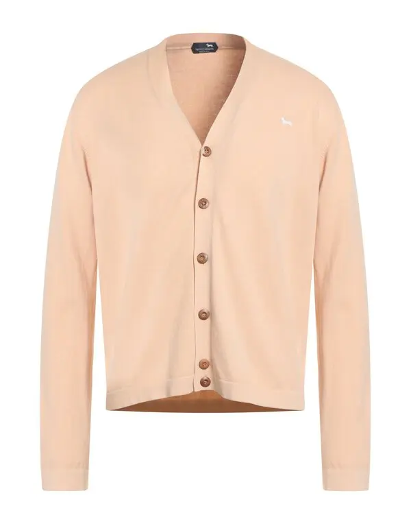 HARMONT & BLAINE Wool Cardigan With Embroidered Logo - Pink