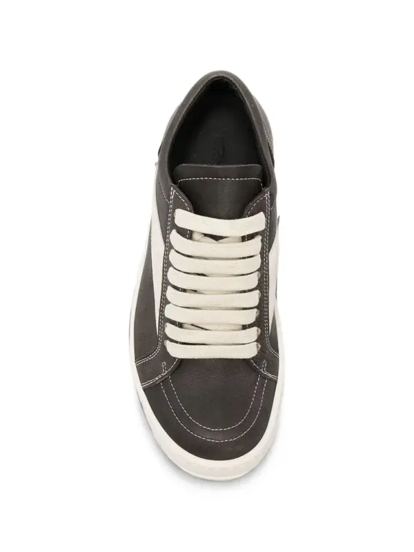 Rick Owens Leather Low Top Sneakers - Black