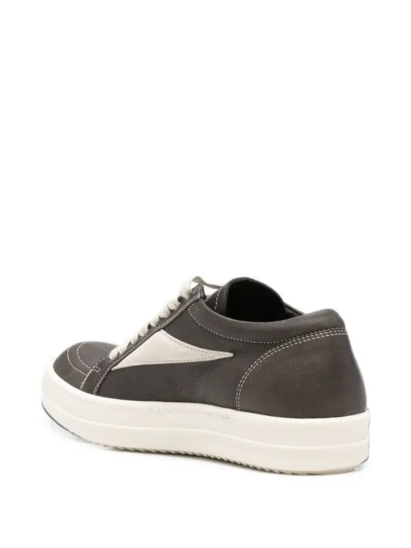 Rick Owens Leather Low Top Sneakers - Black