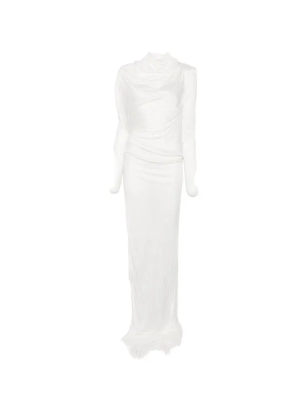 Gucci Draped Long Dress - White
