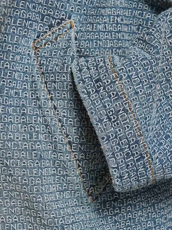 Balenciaga Hooded Denim Cotton Jacket